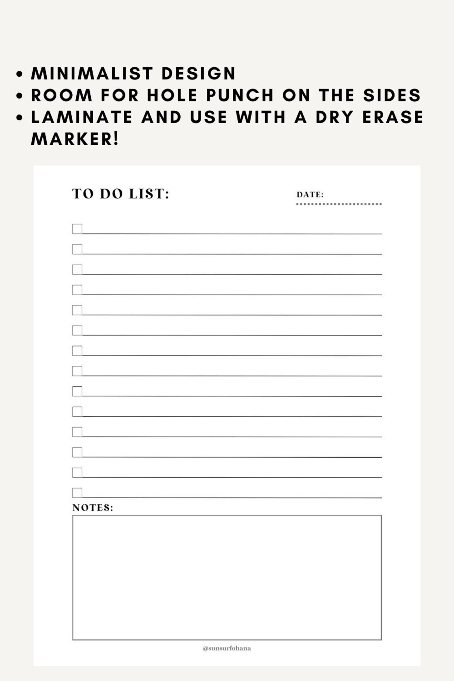 Minimal to Do List Printable, to Do List, Productivity Planner, Daily ...
