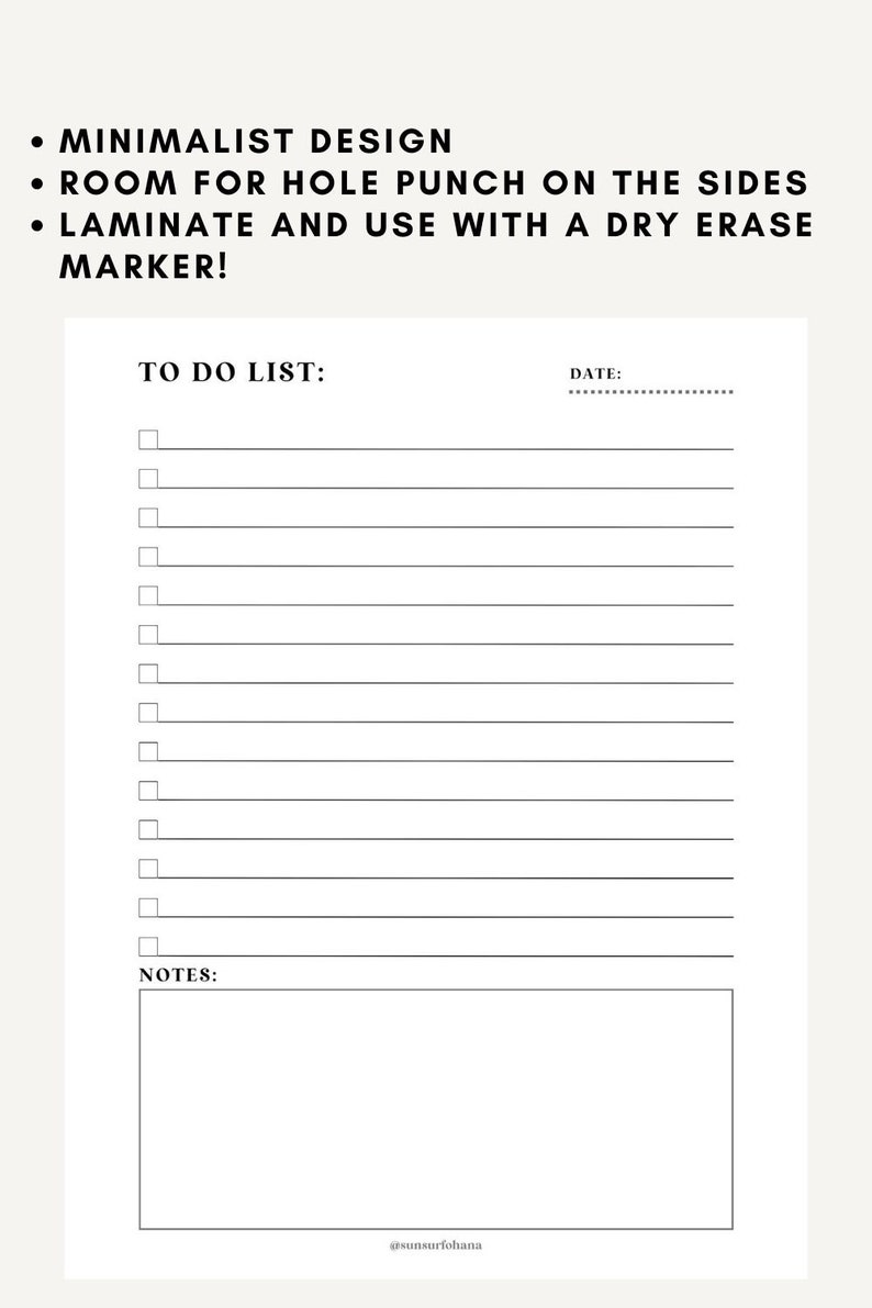 Minimal to Do List Printable, to Do List, Productivity Planner, Daily ...