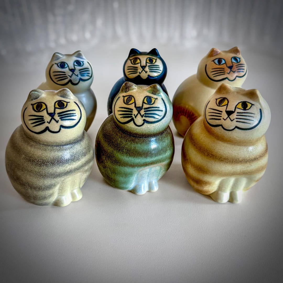 Lisa Larson Gustavsberg Mia Mini Cat Figurines — Smallest Size, SOLD ...