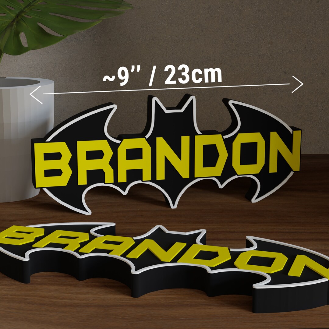 Batman Personalized Font 3D Printed Display Sign Artistic Mashup not an ...