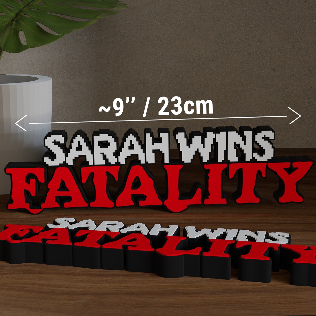 Personalized MK Fatality Logo 3D Printed Display Sign Artistic Mashup ...