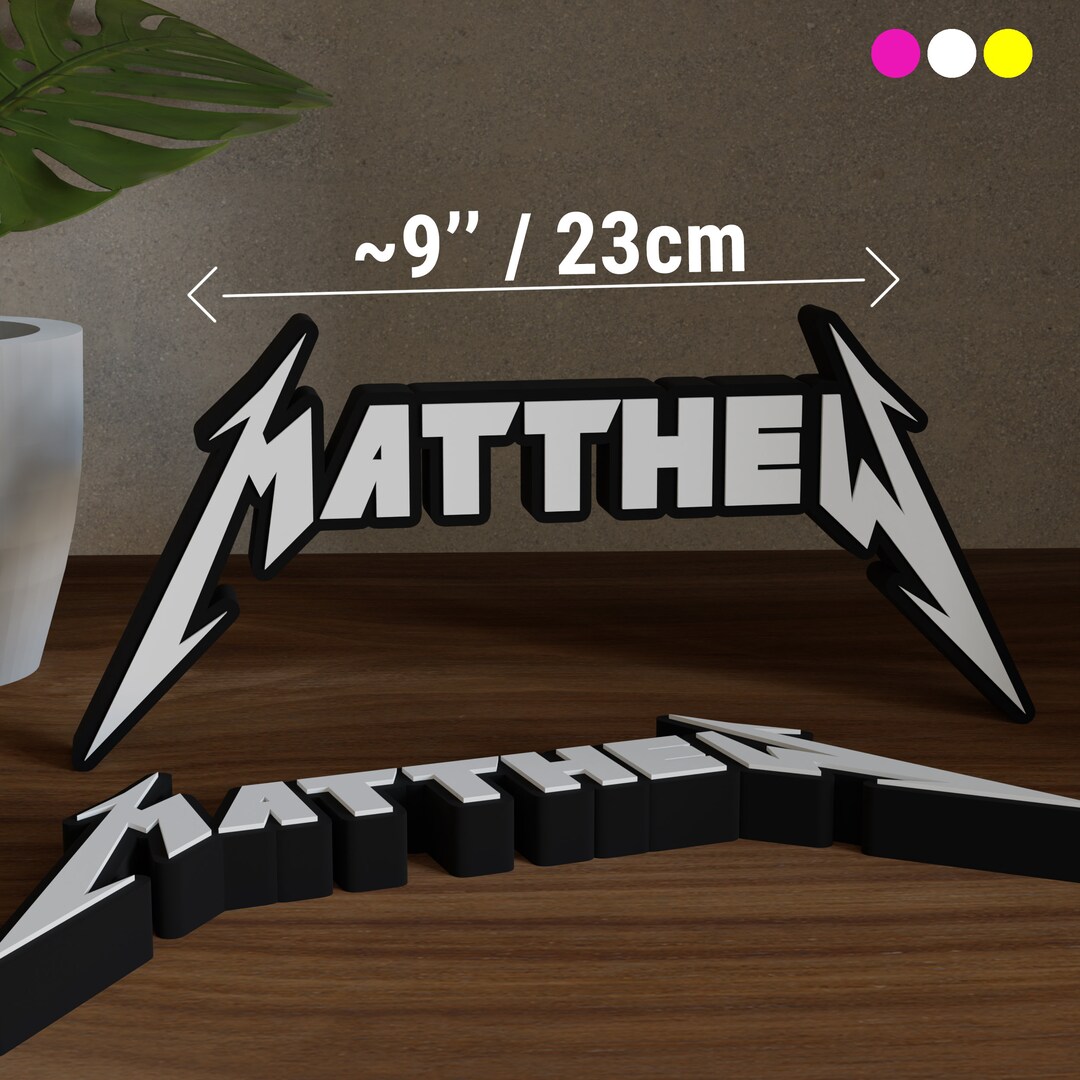 Personalized Metal Font 3D Printed Display Sign Artistic Mashup not an ...