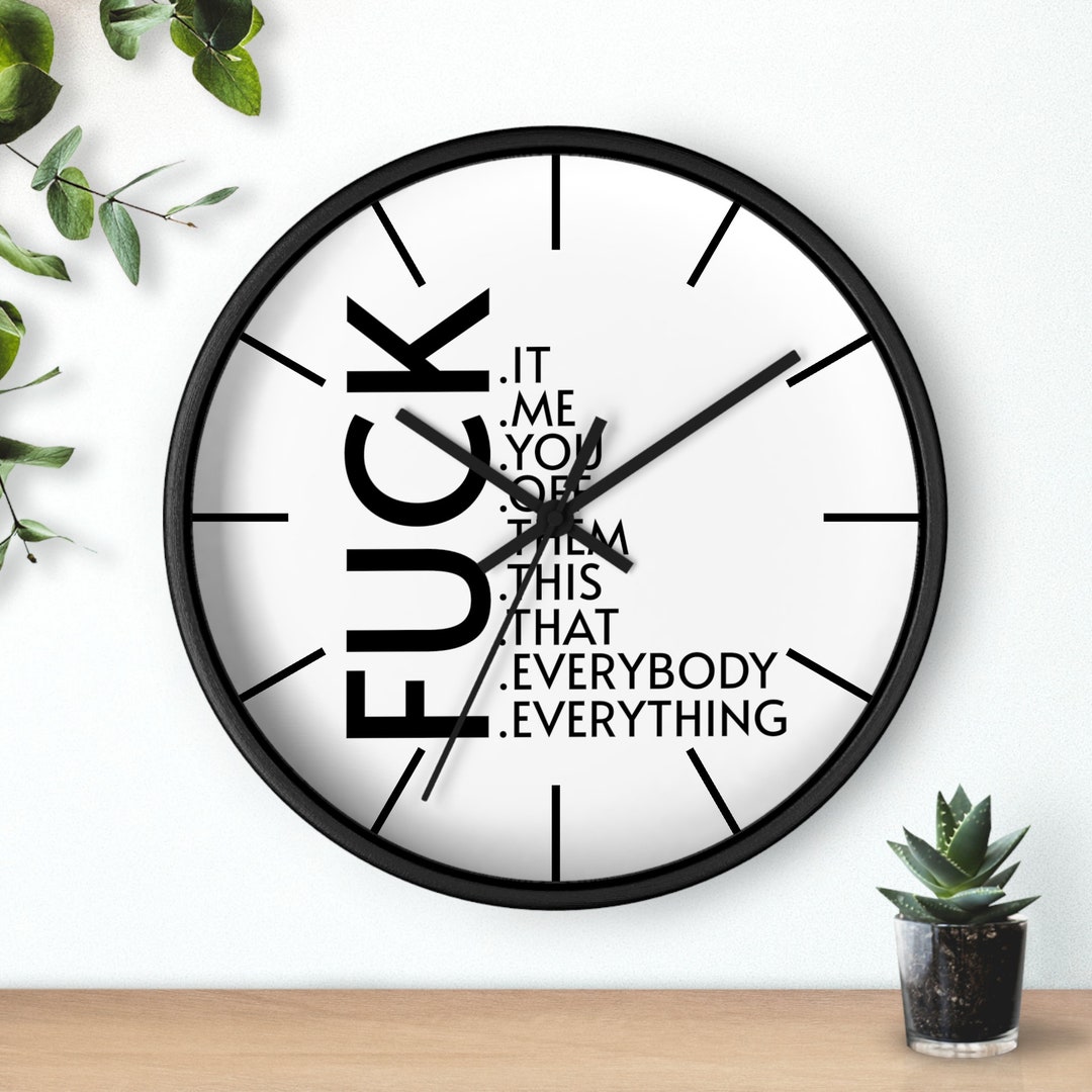 F*CK! Wall Clock, Silent Mechanism, Funny Quote, Unique Wall Decor ...