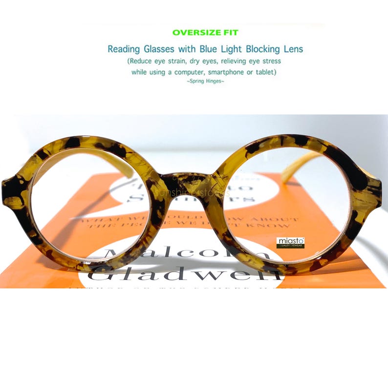 Computer Reading Glasses (blue Light Blocking) "fun Nerdy" Large Round ...