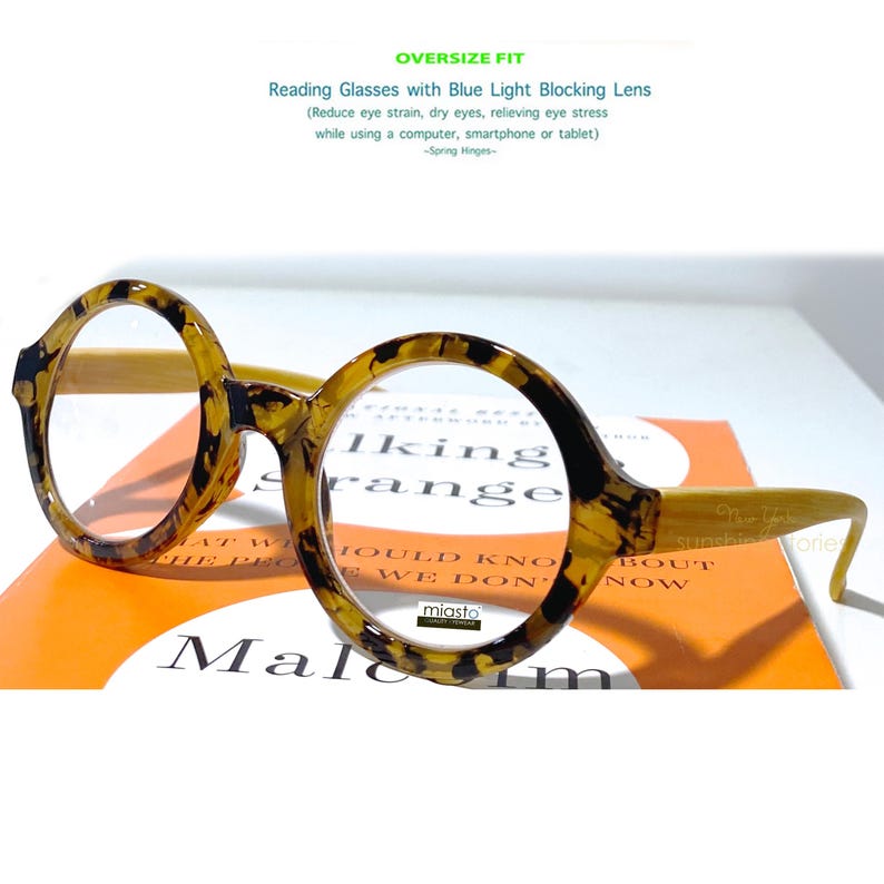 Computer Reading Glasses (blue Light Blocking) "fun Nerdy" Large Round ...