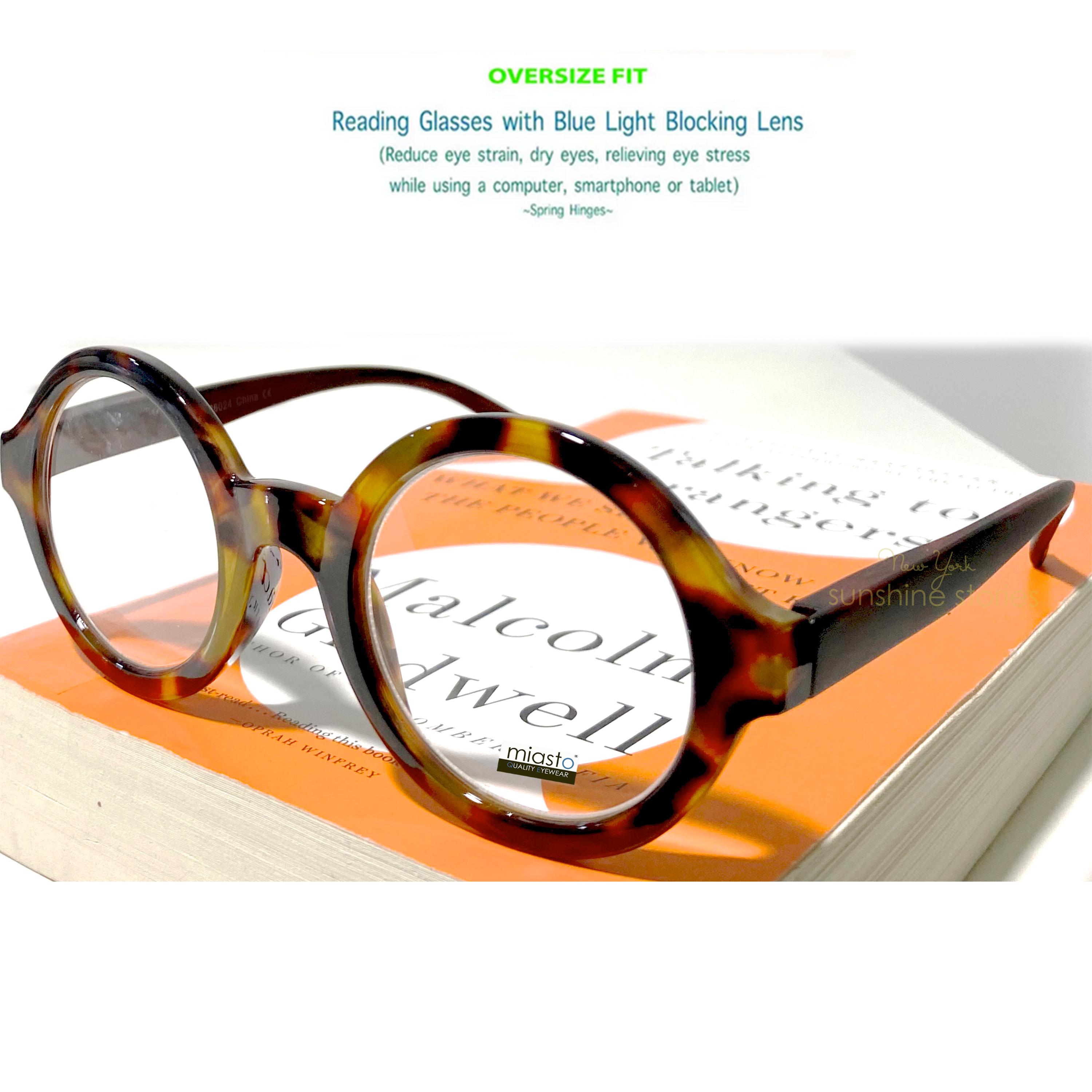 Computer Reading Glasses (blue Light Blocking) "fun Nerdy" Large Round ...