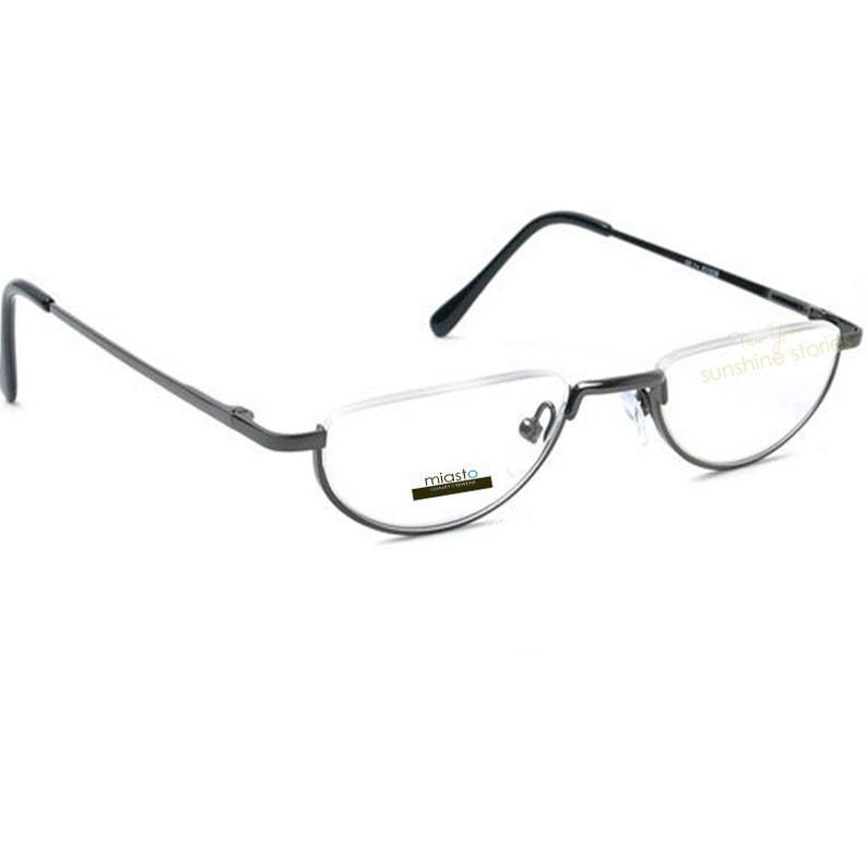 Half Rimless Oval Moon Reading Glasses optical Grade - Etsy