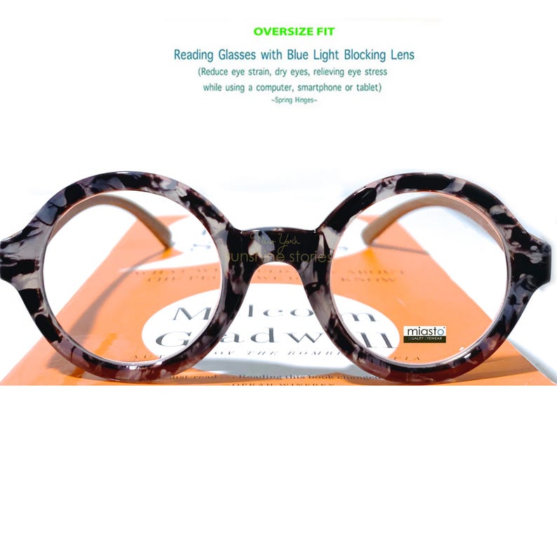 Computer Reading Glasses (blue Light Blocking) "fun Nerdy" Large Round ...