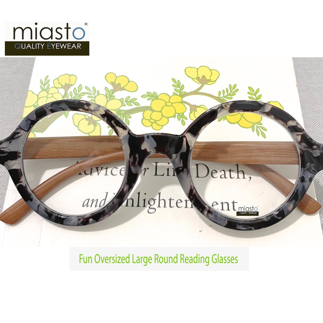 Oversize Retro Large Round Circle Reading Glasses W/ Flex Hinge (black ...