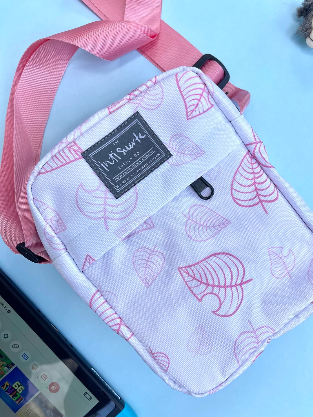 ACNH Pink Canvas Side Bag - Etsy