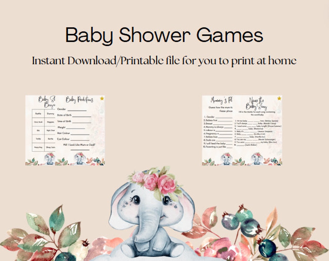 10 Baby Shower Games, Baby Girl Games, Printable, Instant Download - Etsy