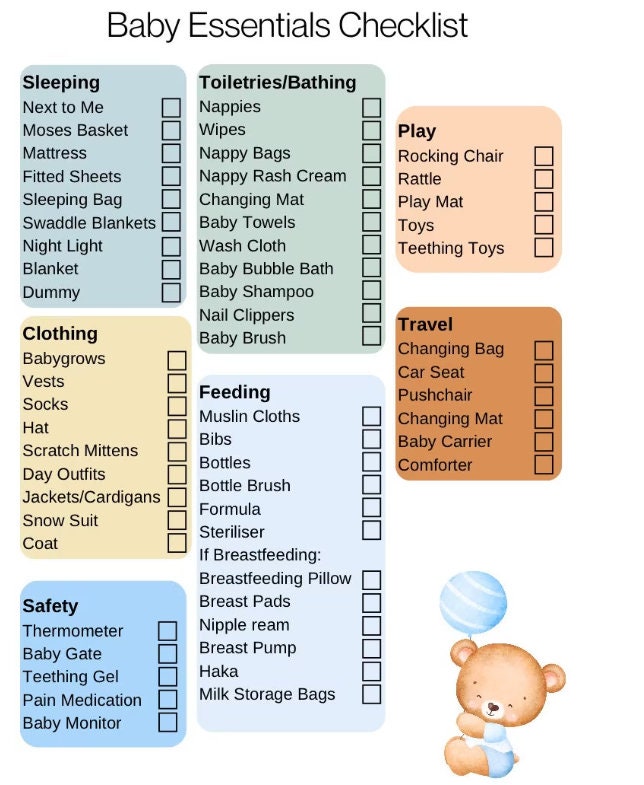 Baby Essentials Checklist, Baby Preparation, Pregnancy Checklist ...
