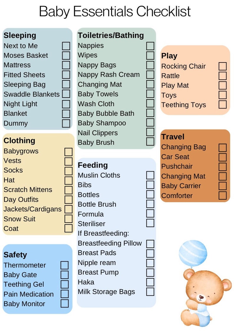 Baby Essentials Checklist, Baby Preparation, Pregnancy Checklist ...