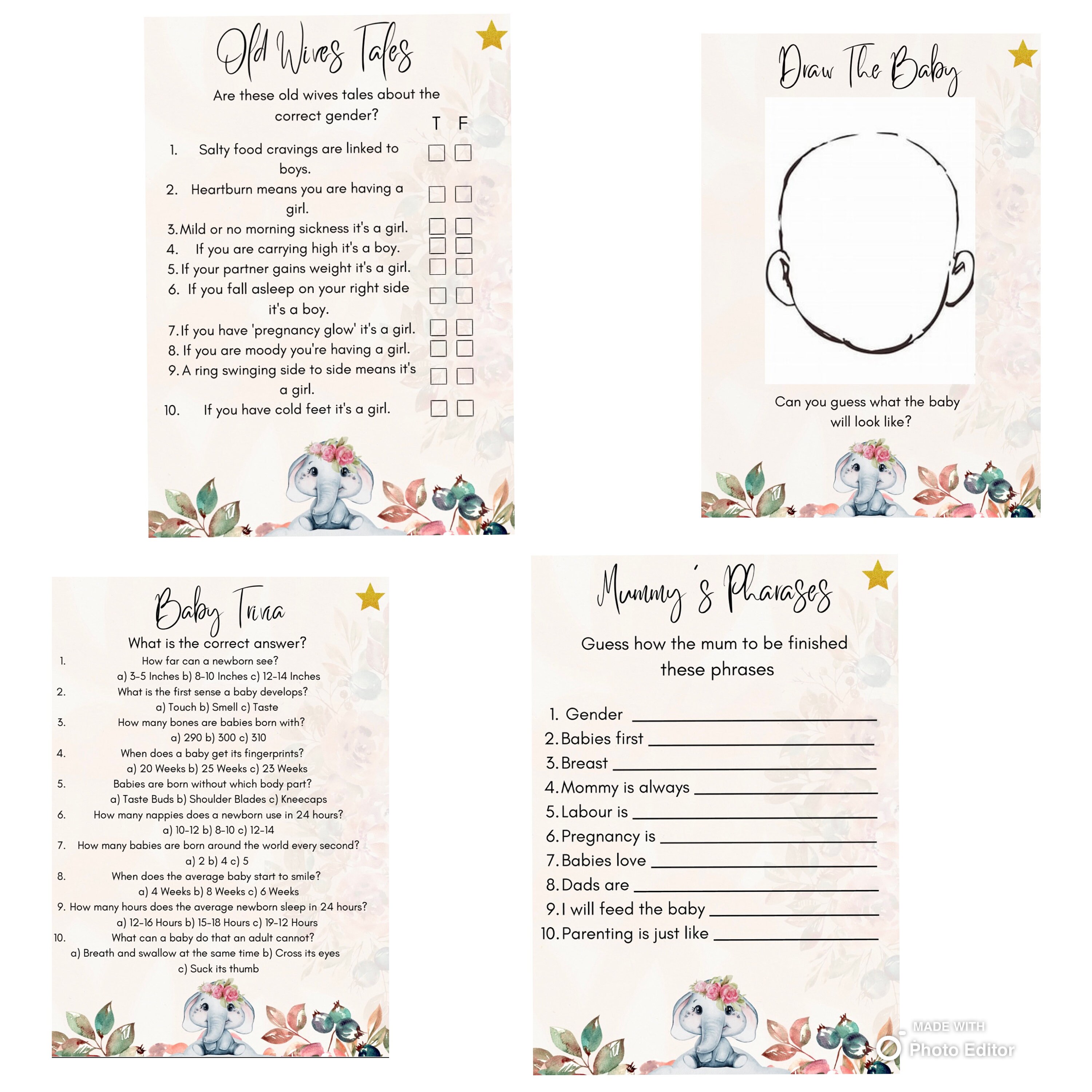 10 Baby Shower Games, Baby Girl Games, Printable, Instant Download - Etsy
