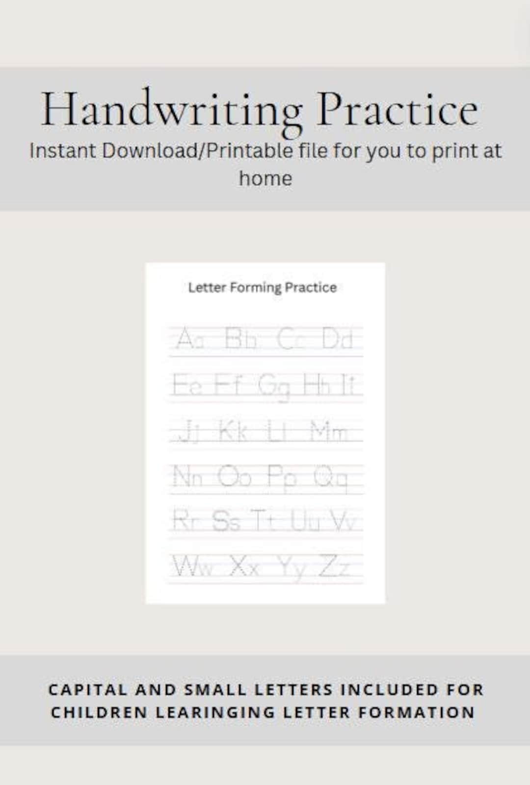 Handwriting Practice, Letter Formation Practice, Instant Download ...