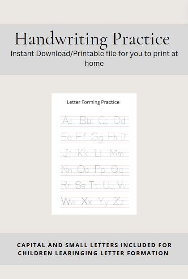 Handwriting Practice, Letter Formation Practice, Instant Download ...