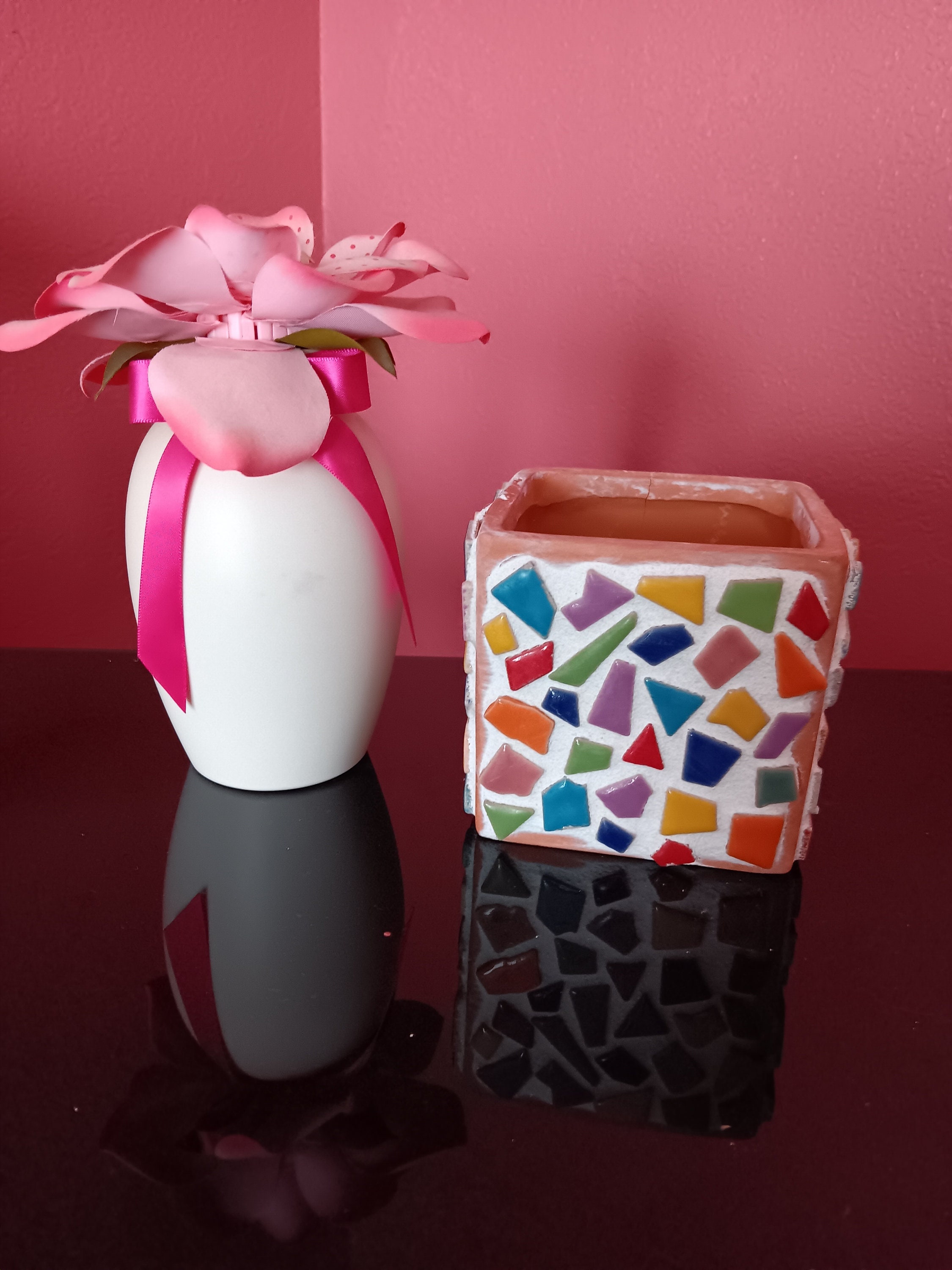 Multi Colored Square Mosaic Pot - Etsy