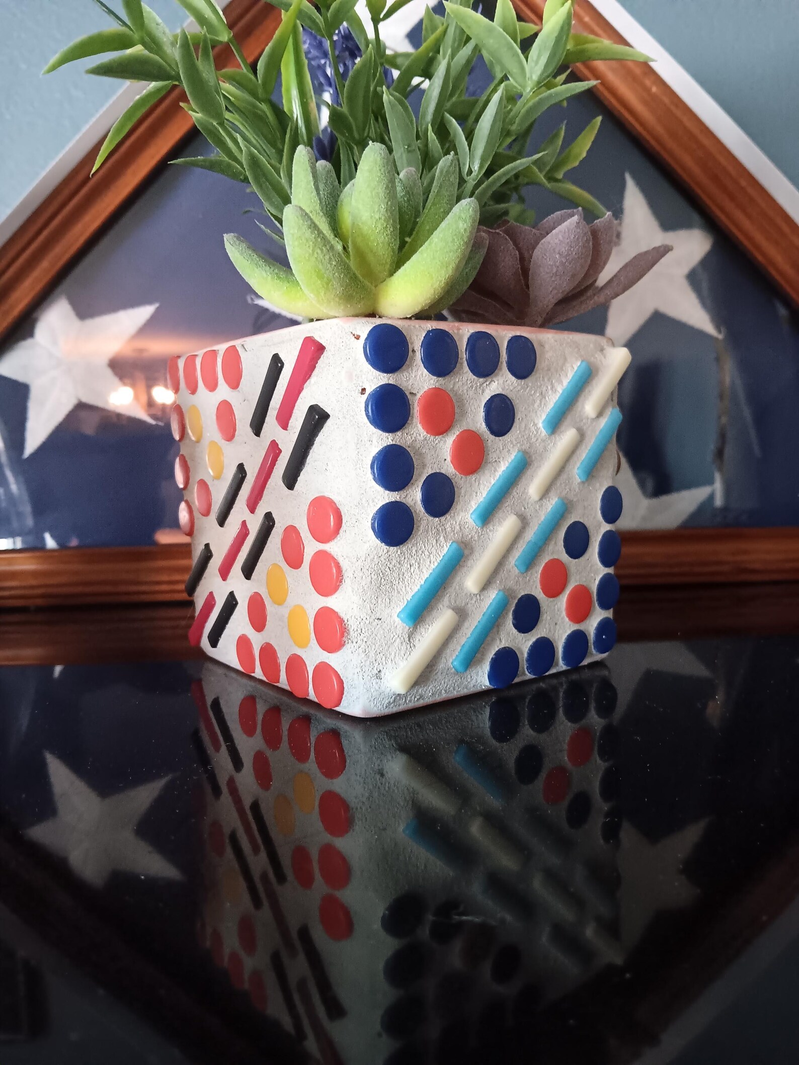 Mosaic Road Pot: Colorful Square Planter, 4-inch - Etsy