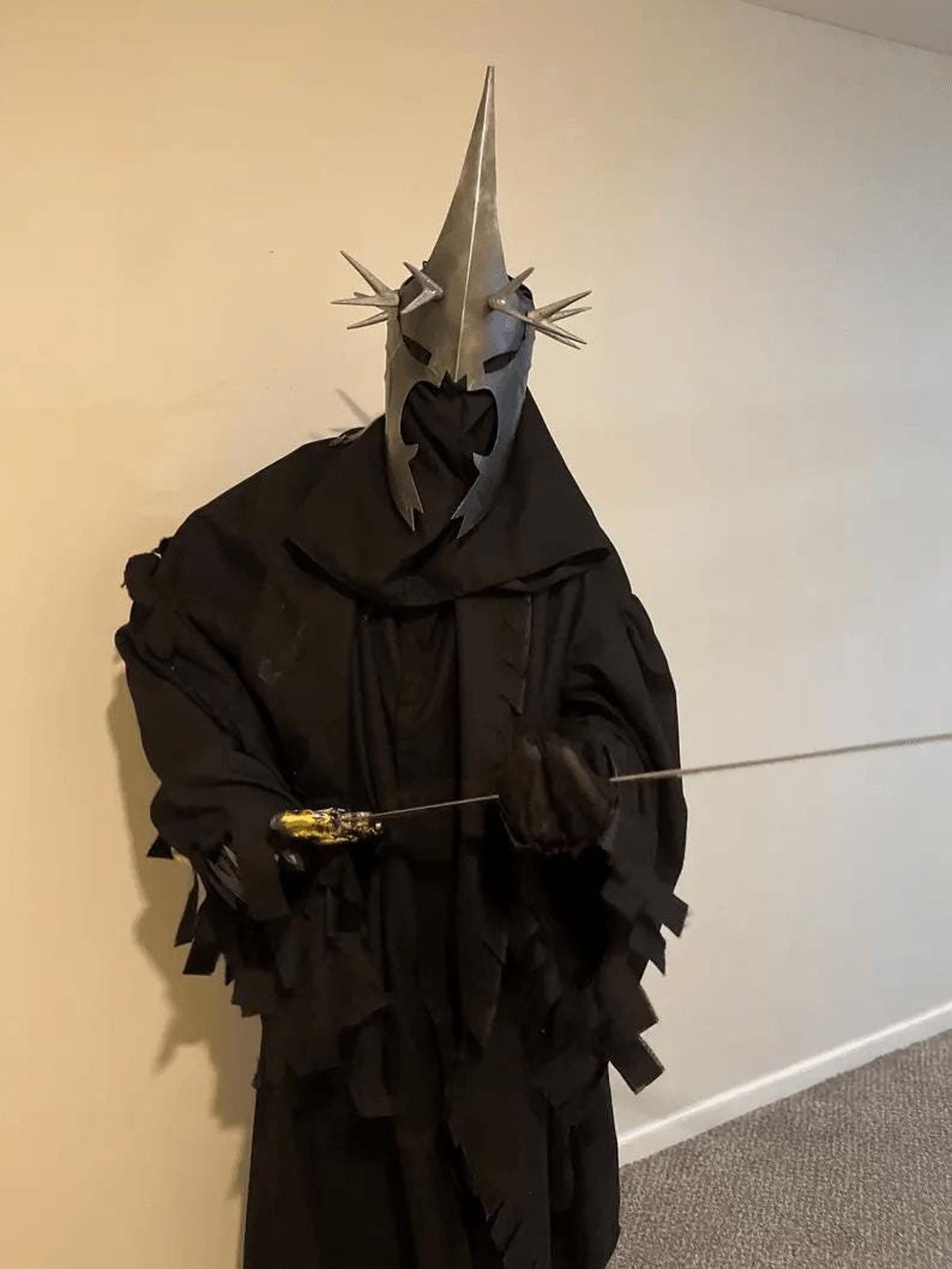 Ringwraith Nazgul Costume Nazgul Helmet, Gloves, and Black Cape Perfect ...