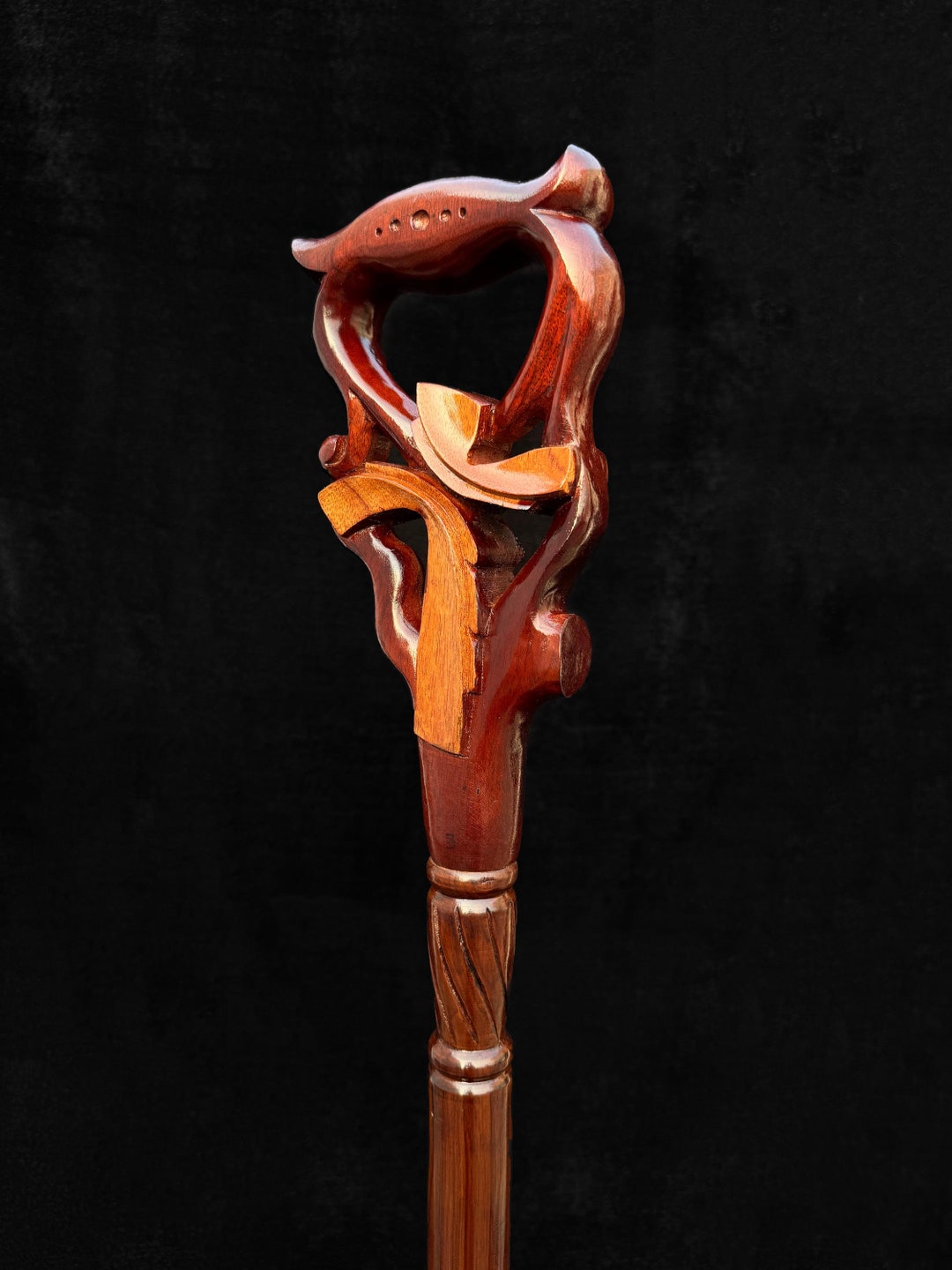 Handcrafted Wooden Carved Cane Featuring the Christian Cross Christmas ...
