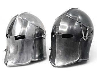 Medieval Knight Helmet - Chainmail Helmet Battle-ready Helmet Bascinet ...