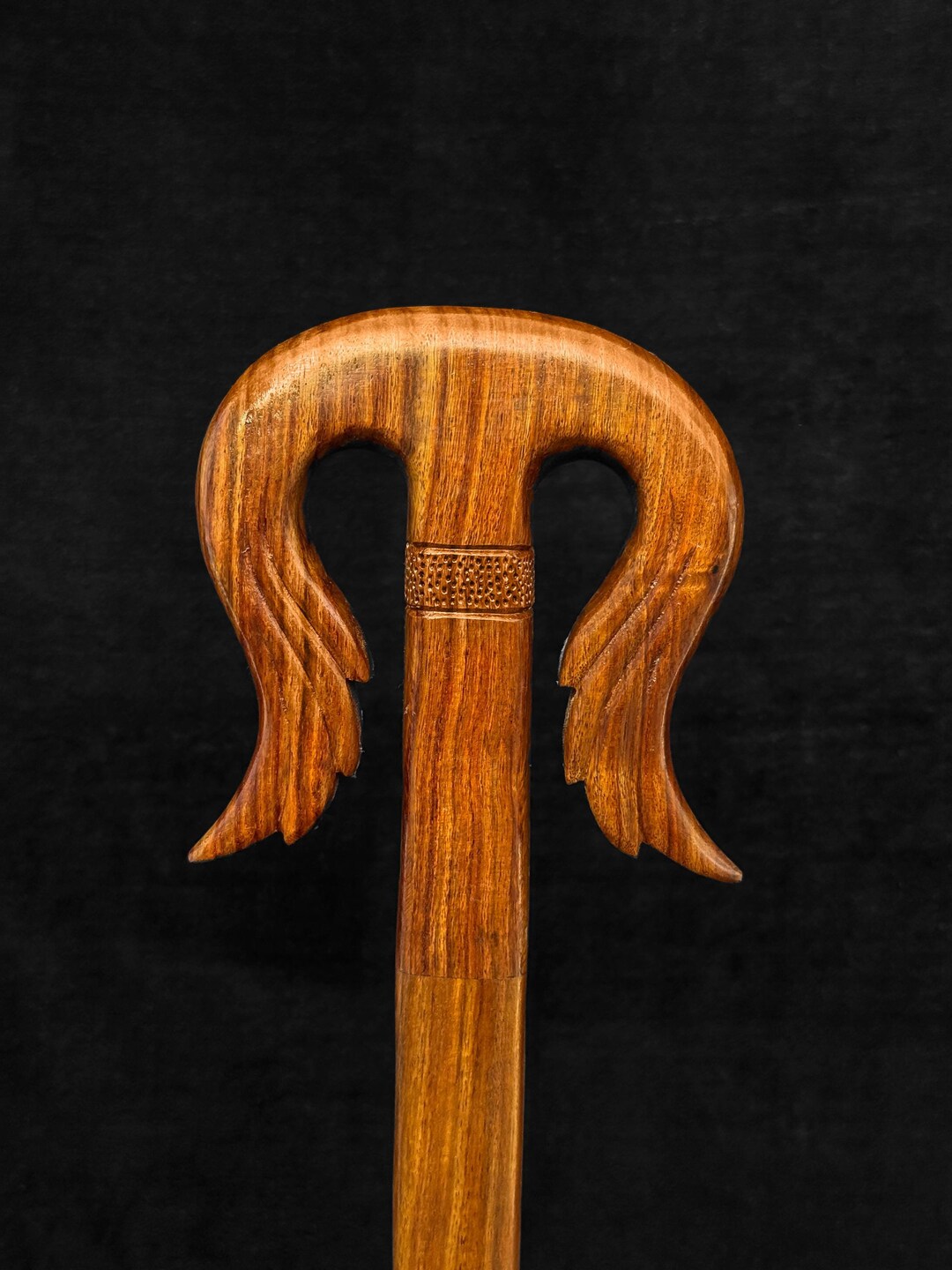 Butterfly Wing Hand Carved Walking Stick Unique Double-sided Cane ...