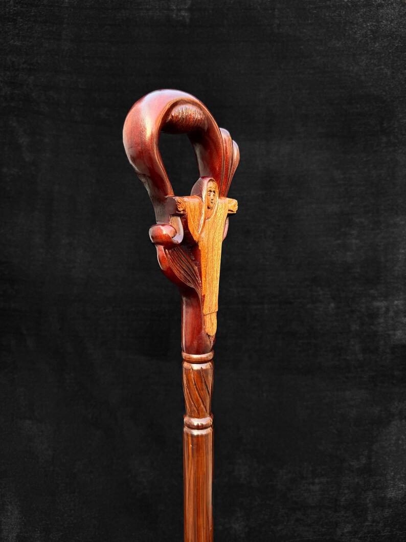 Christ Crucified Stick Wooden Carved Cane Religious Symbol Artistry ...