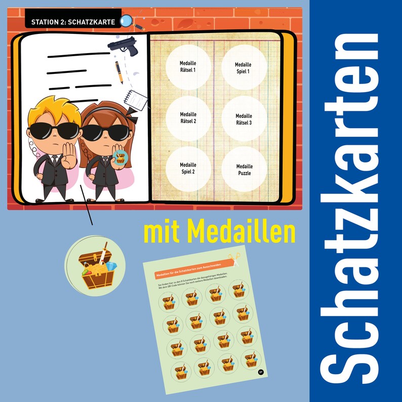 Geheimagenten Schnitzeljagd für Kinder, Geheimagent Party, Detektiv ...