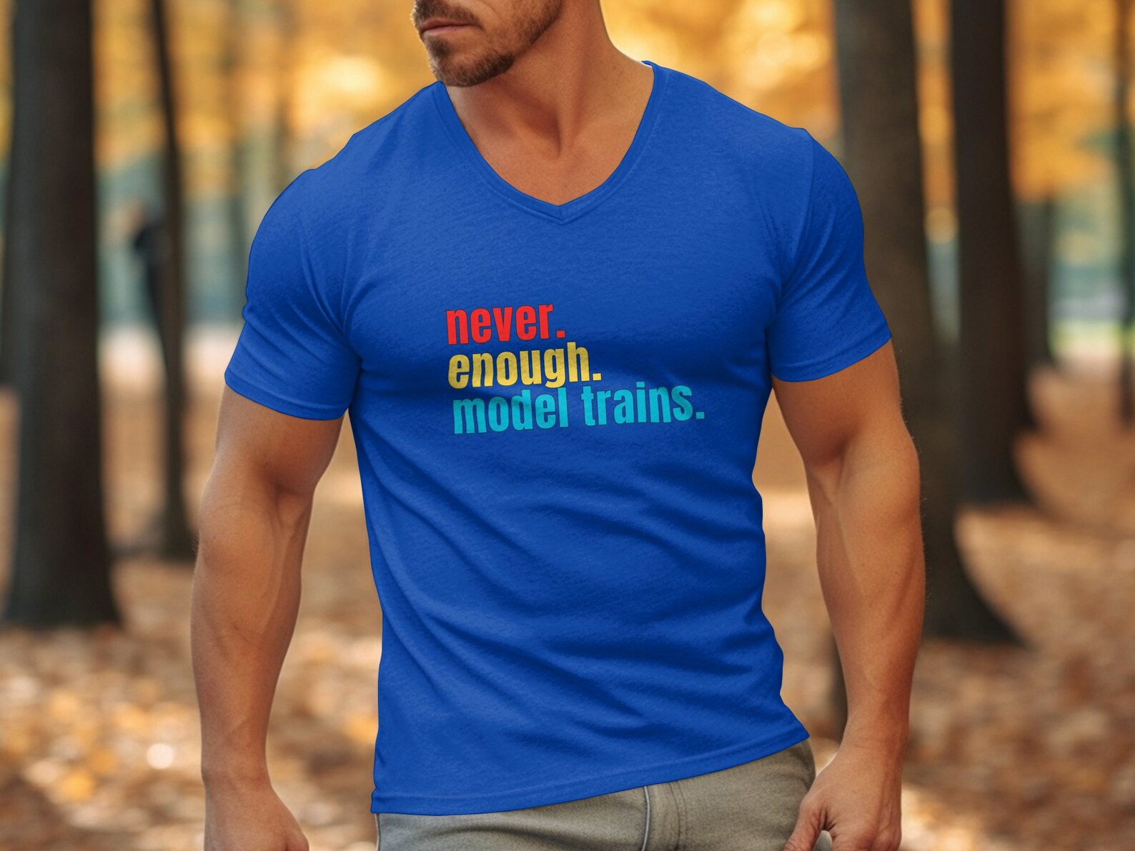 Never Enough Model Trains Shirt - Train Lover Gift - Crew Neck, V-neck ...