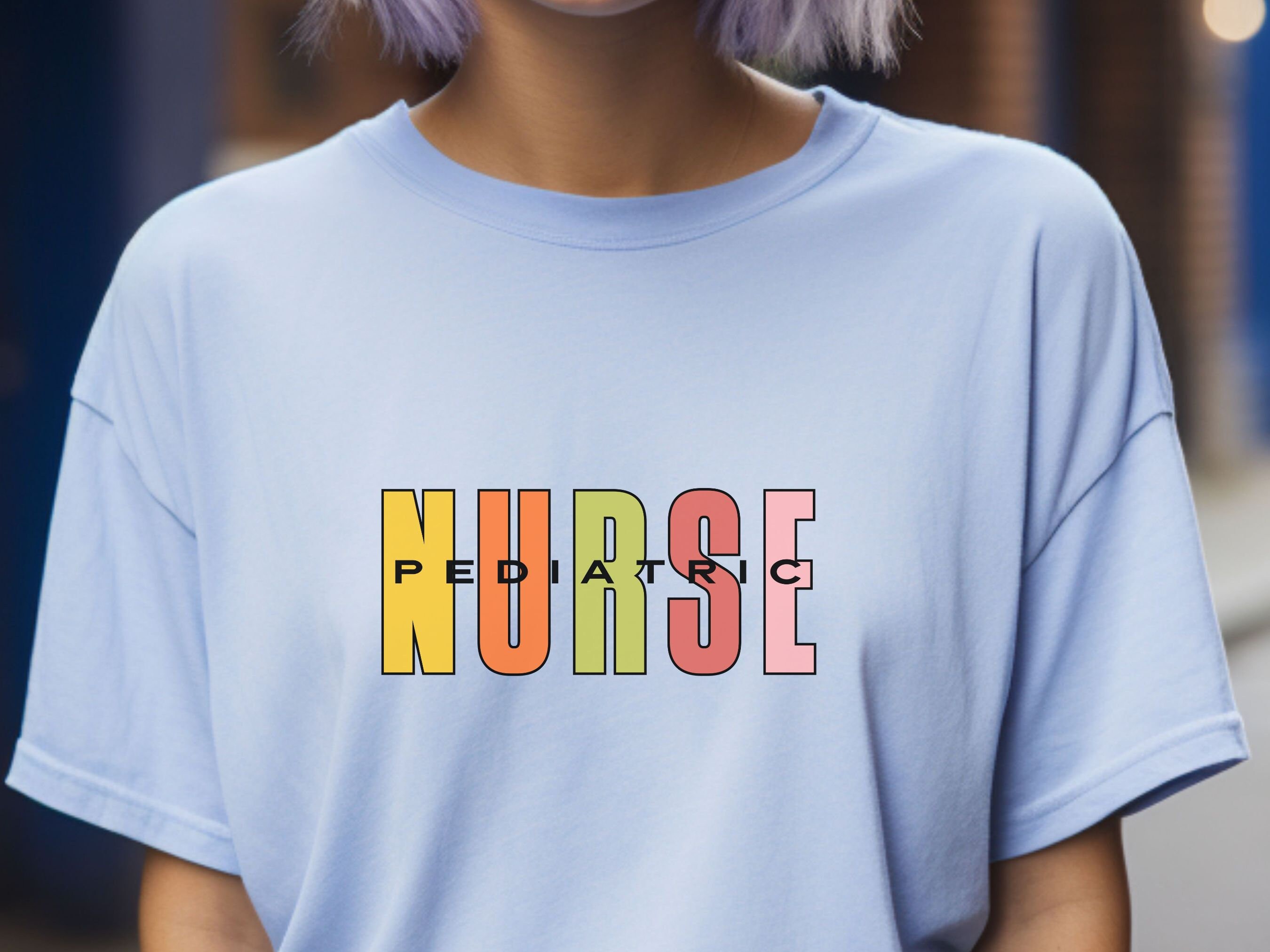 Mod Pediatric Nurse Shirt, Comfort Colors Pre-washed Tee, Front and ...