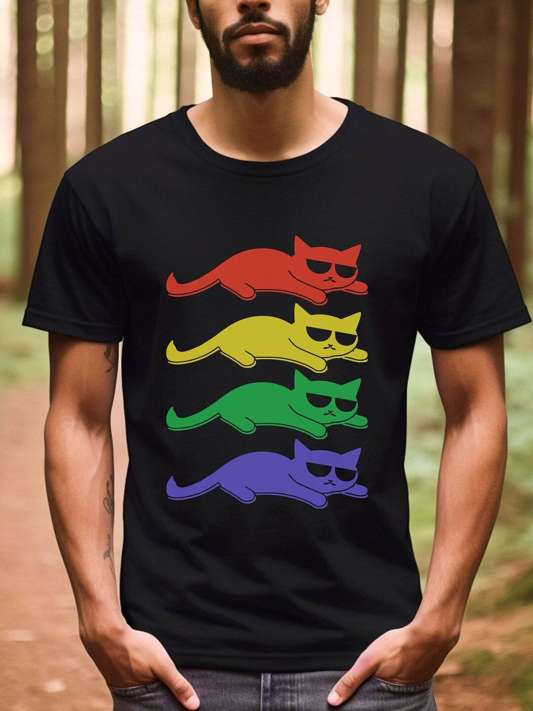 Purrfect Pride: Rainbow Cat Shirt for Cat Lovers, Fun and Fabulous Cat ...