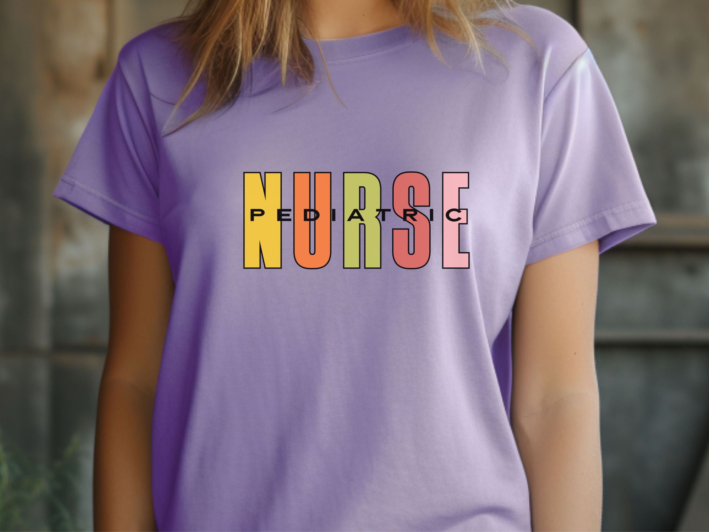 Mod Pediatric Nurse Shirt, Comfort Colors Pre-washed Tee, Front and ...
