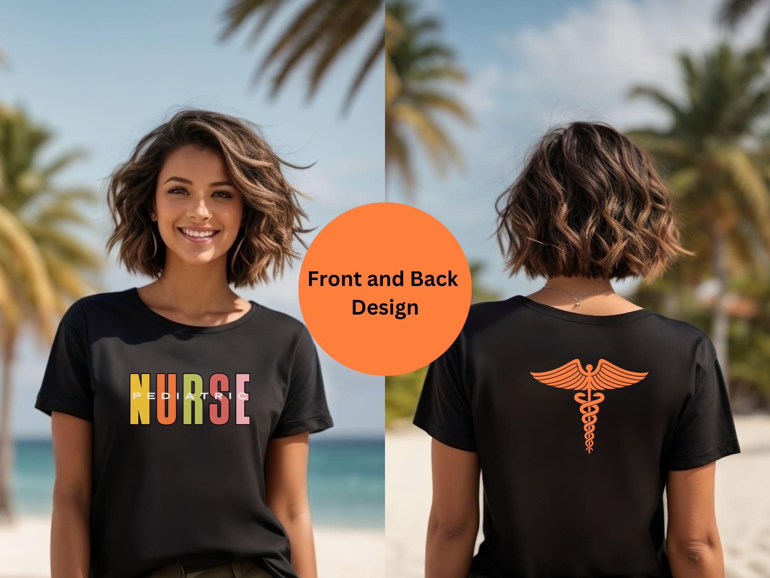 Mod Pediatric Nurse Shirt, Comfort Colors Pre-washed Tee, Front and ...