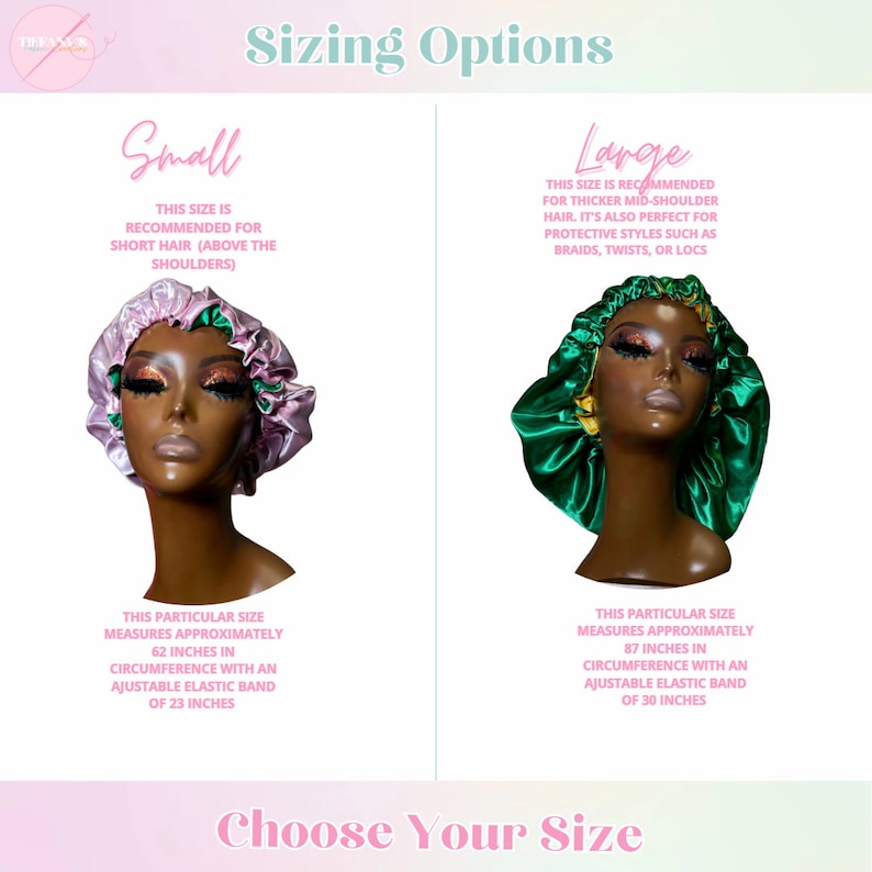 Personalized Reversible & Adjustable Satin Bonnets Custom - Etsy