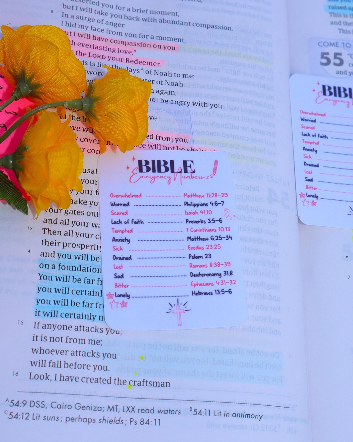 Bible Emergency Numbers Sticker - Christian Girl Sticker - Faith-based ...