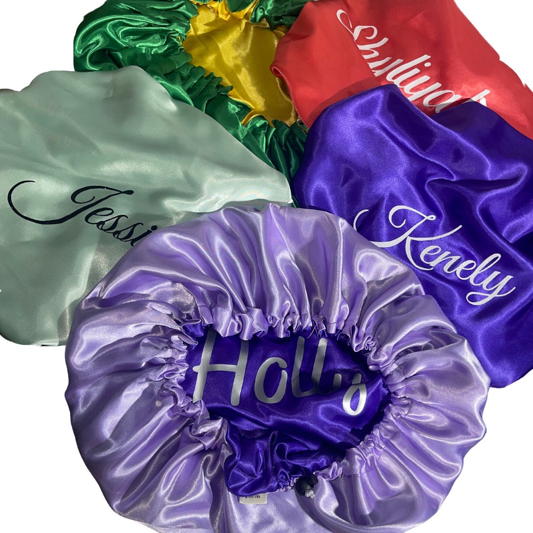 Personalized Reversible & Adjustable Satin Bonnets Custom Name Custom ...