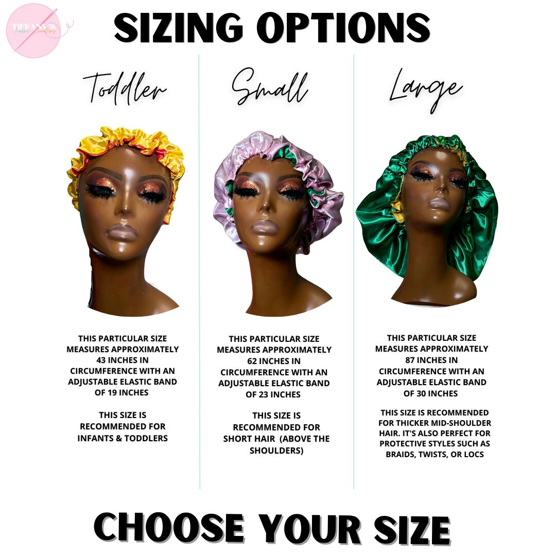 Personalized Reversible & Adjustable Satin Bonnets Custom Name Custom ...
