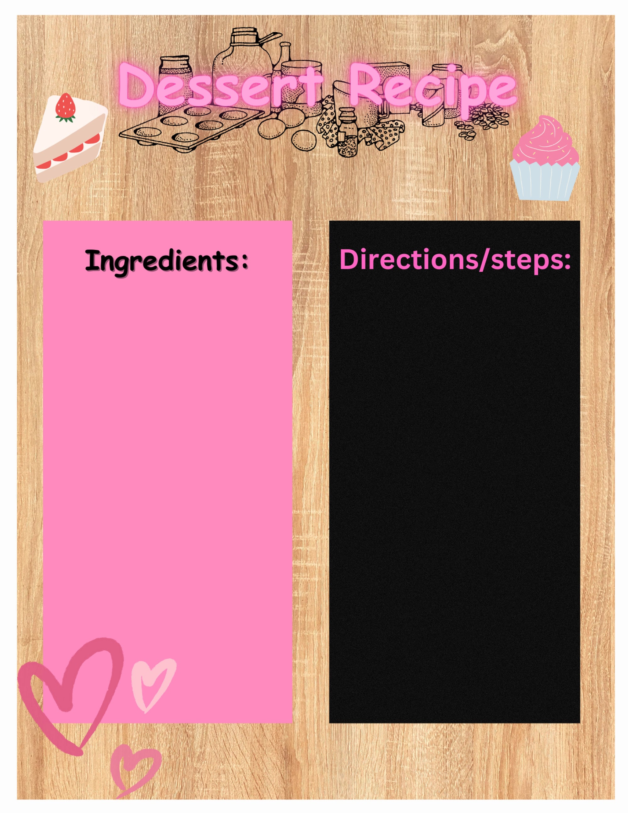 Easy Dessert Recipe Template Without the Mess! - Etsy