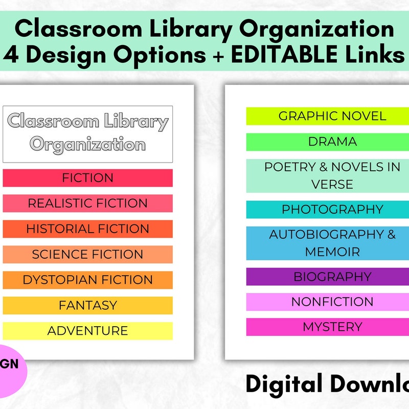 Library Genre - Etsy