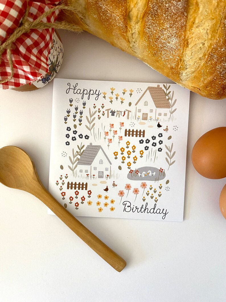 Happy Birthday Card Hand Drawn Greeting Cards Kathrin Legg - Etsy