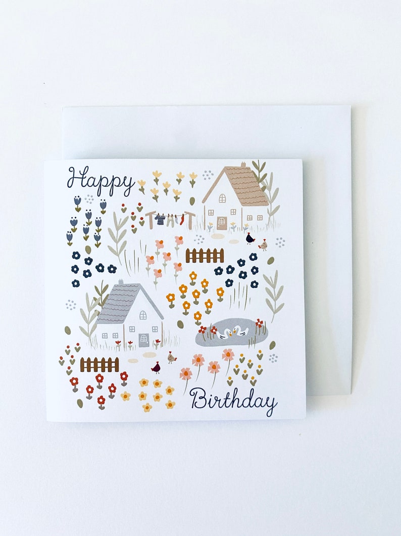 Happy Birthday Card Hand Drawn Greeting Cards Kathrin Legg - Etsy