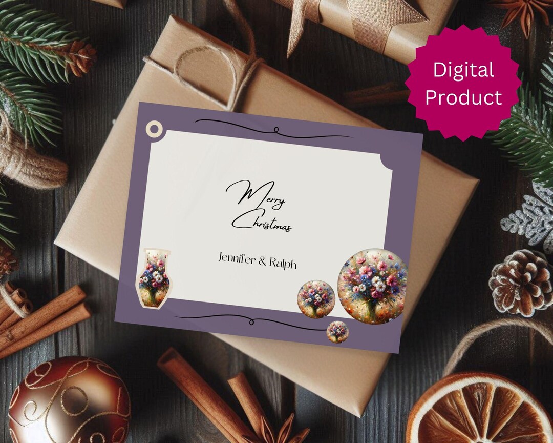 48 Elegant Gift Card and Sticker Designs | Personalizable Floral and ...