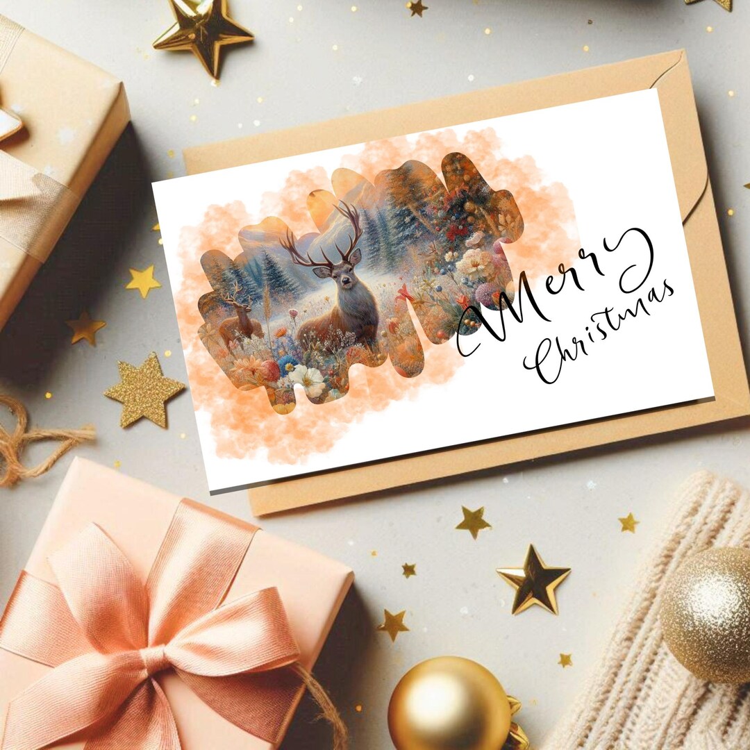 Reindeer-themed Christmas Gift Tags & Cards | 24 Designs PDF | Vertical ...