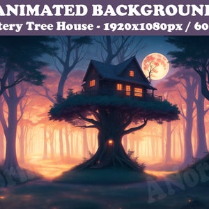 Animated Background, Mystery Tree House, Looped Vtuber Twitch Stream ...