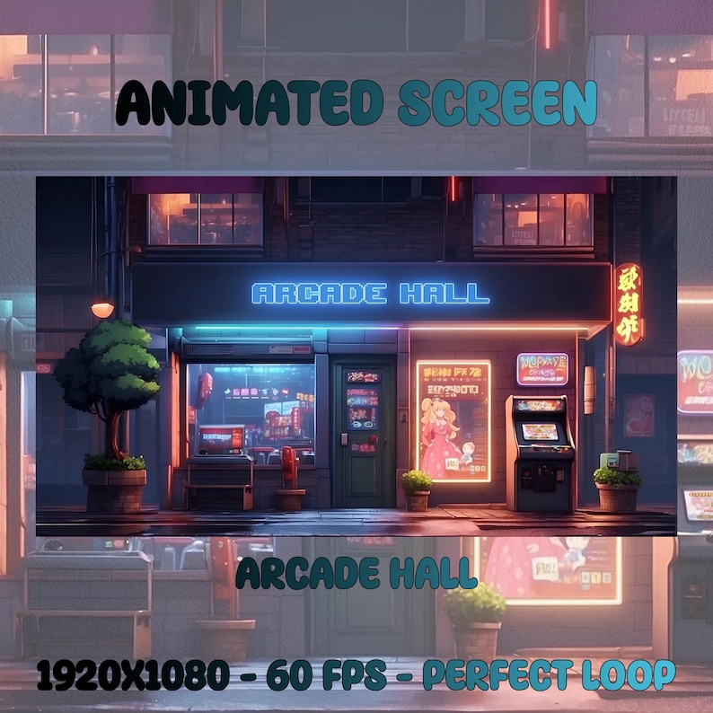 Animated Arcade Hall Stream Screens | Retro Lofi Twitch Overlay ...