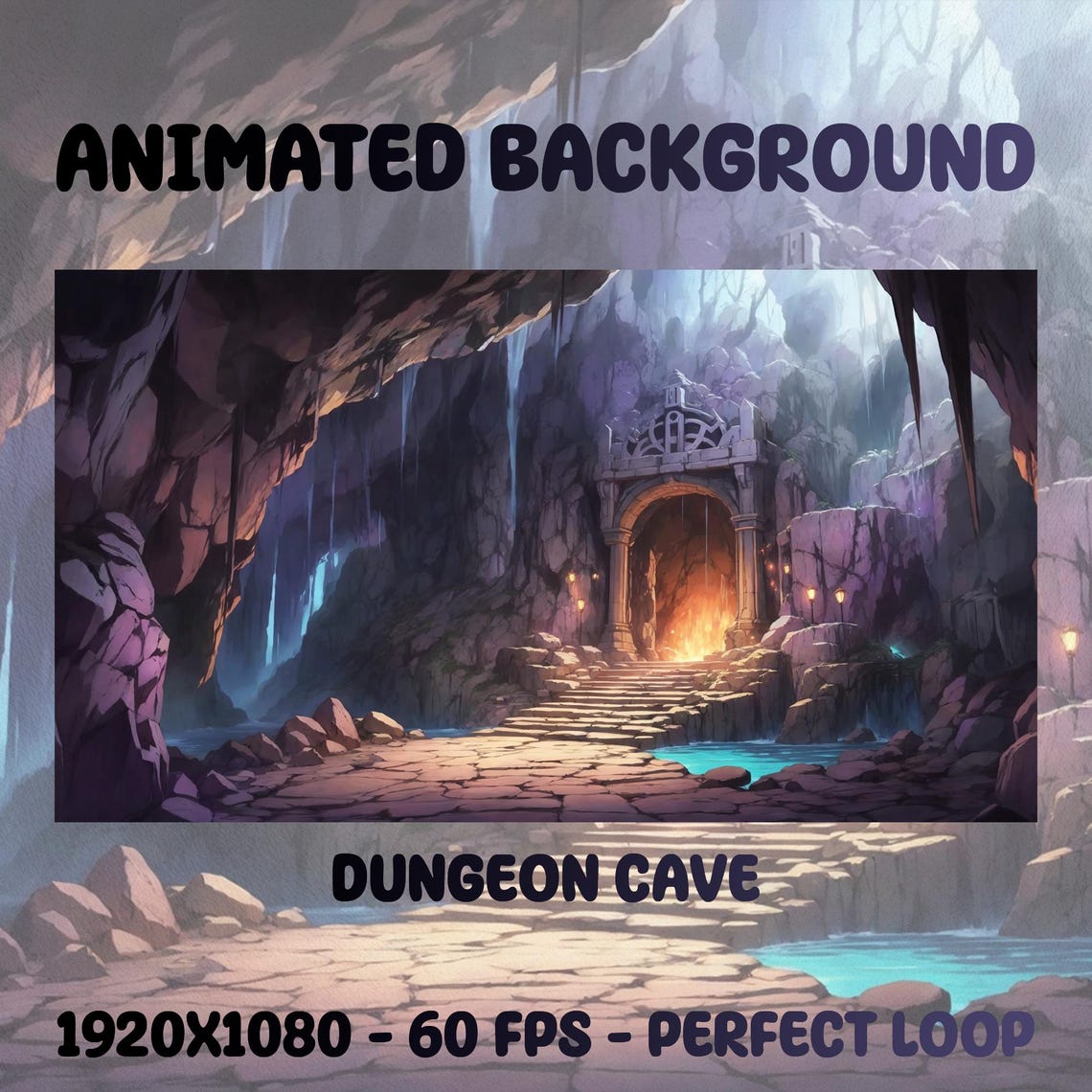 Vtuber Animated Background | Dungeon Cave | Looped Vtuber Twitch Stream ...