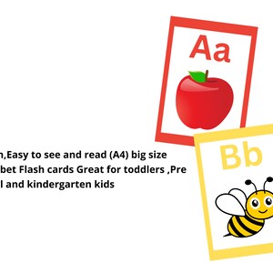 26 Educational Alphabet Flash Cards A4 Poster Cards for Classroom ...