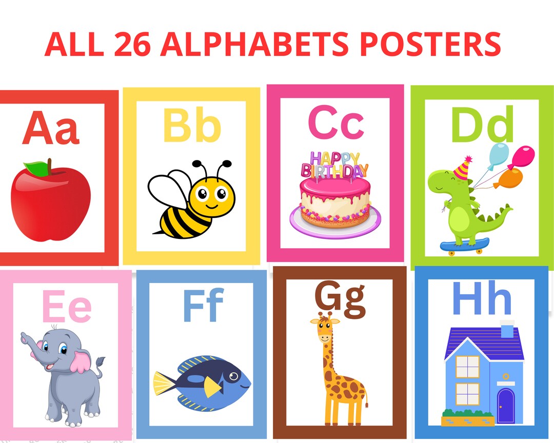 26 Educational Bulletin Board Alphabet Poster Cards Alphabet Line for ...