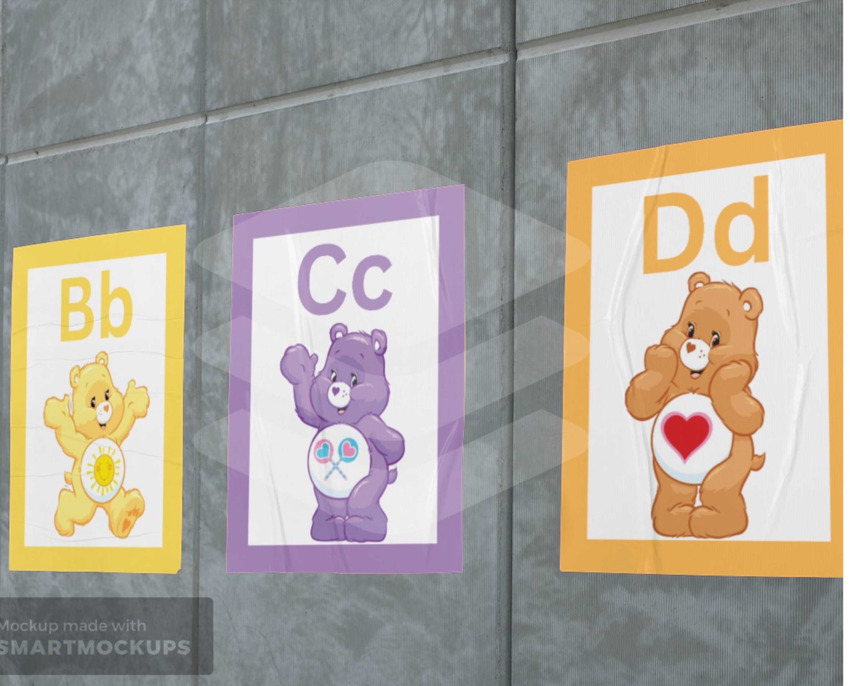 26 Care Bear Bulletin Board Alphabet Poster Cards Alphabet - Etsy Australia