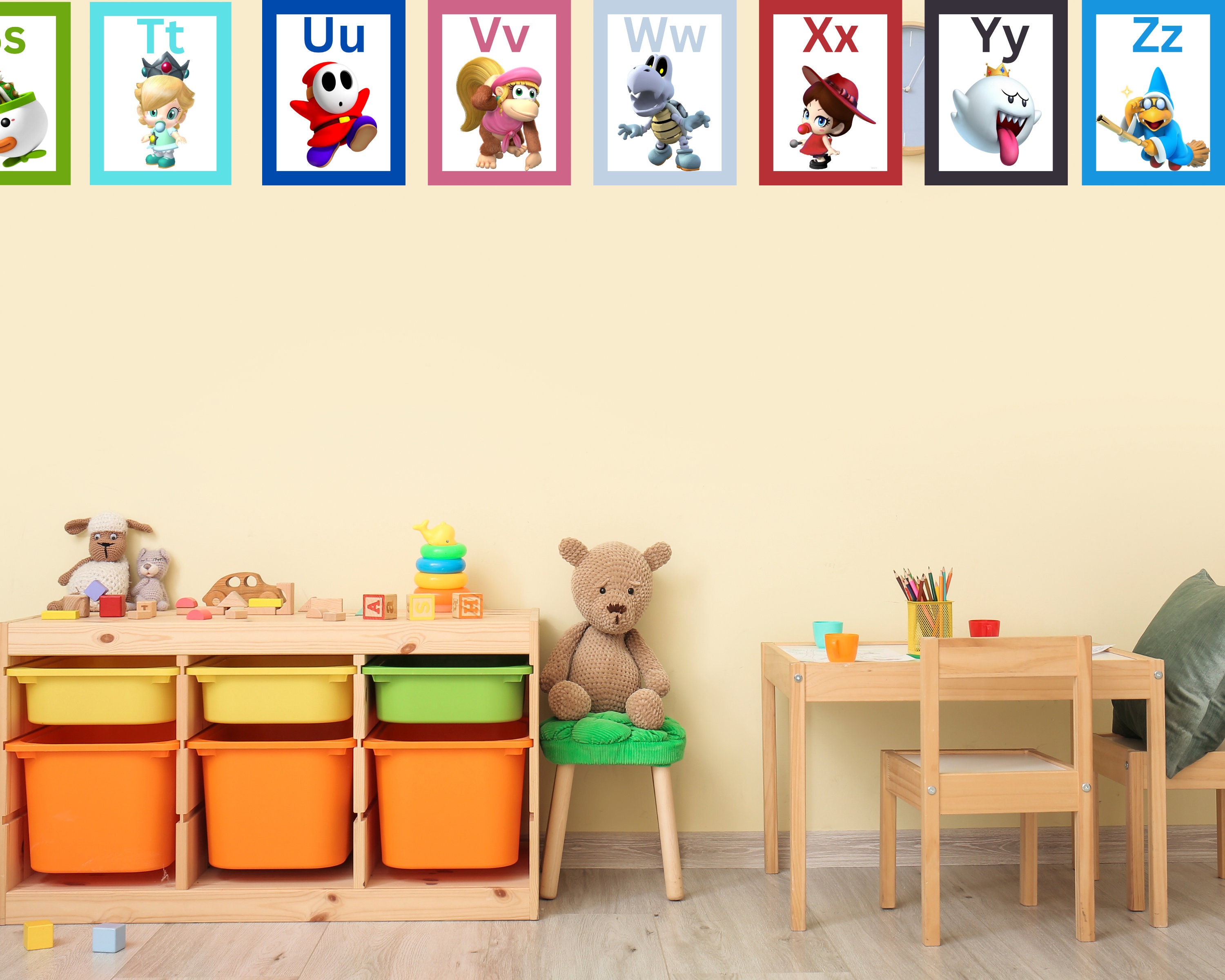 26 Super Mario Characters Educational Bulletin Board Alphabet Poster ...